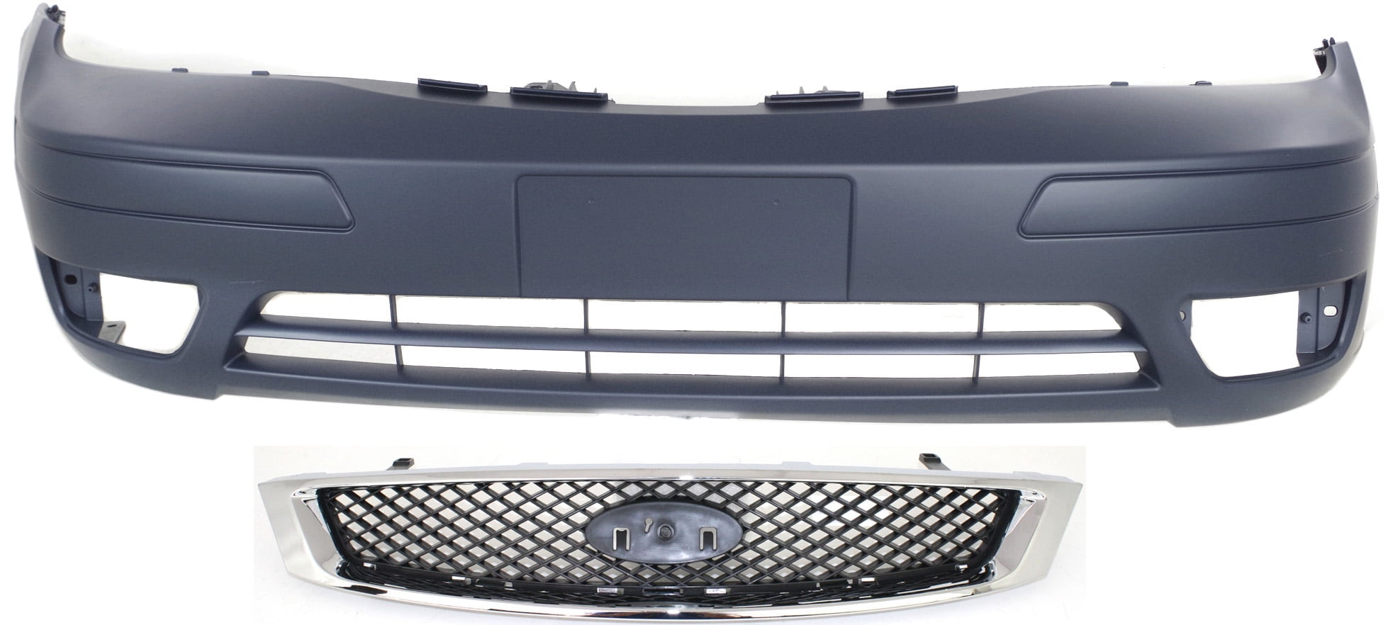 Front Primed Bumper Cover Kit includes Grille Replacement for 2005-2006 ...