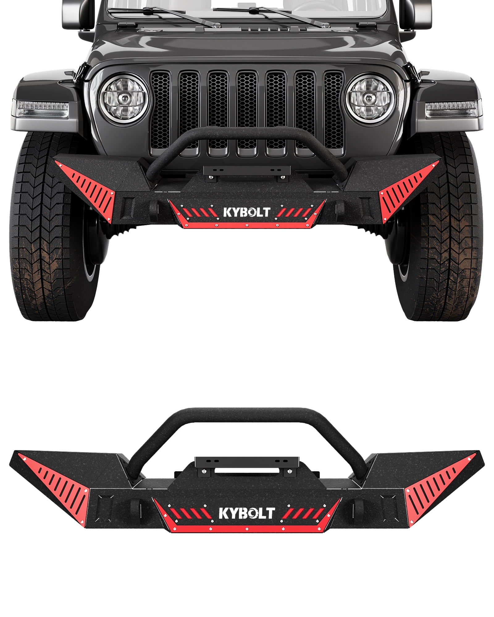Front/Rear Bumper Compatible with 1987-2006 JeepWran-glerTJ & YJ, Off ...