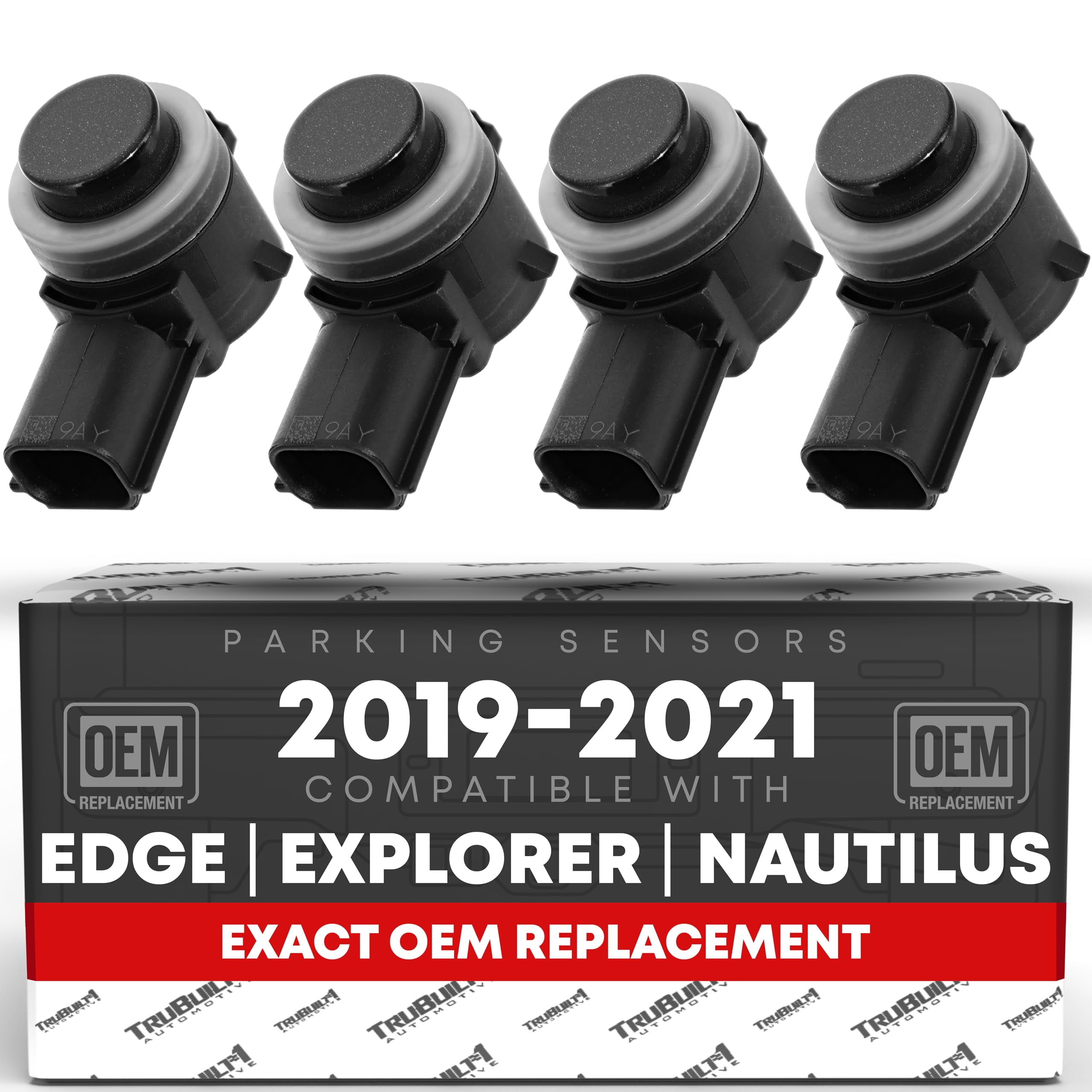 Front/Rear Bumper Parking Aid Sensor, 4-pc - Compatible with 2018-2019 ...