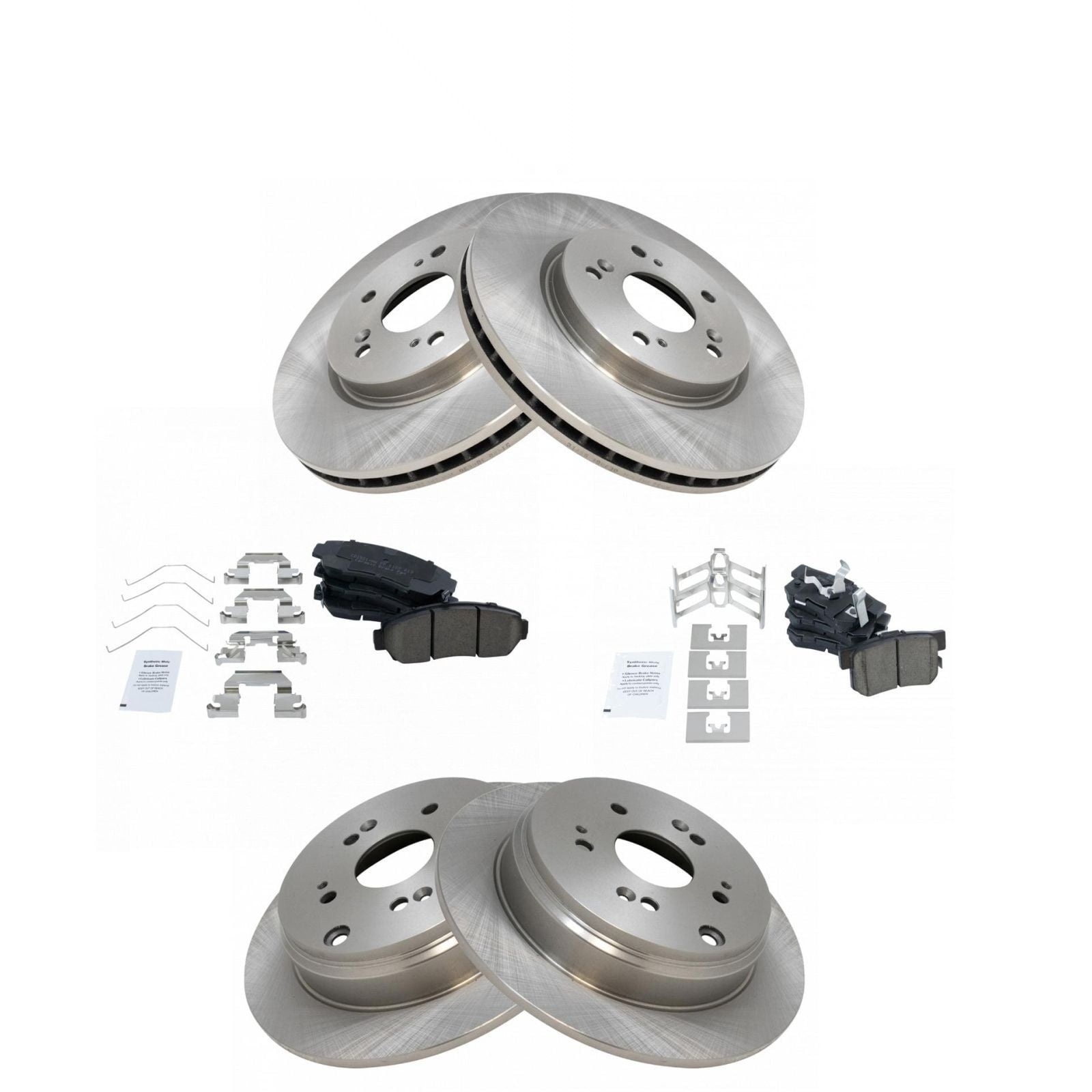 Front & Rear Ceramic Brake Pad & Rotor Kit for CR-V (2012-2016 ...