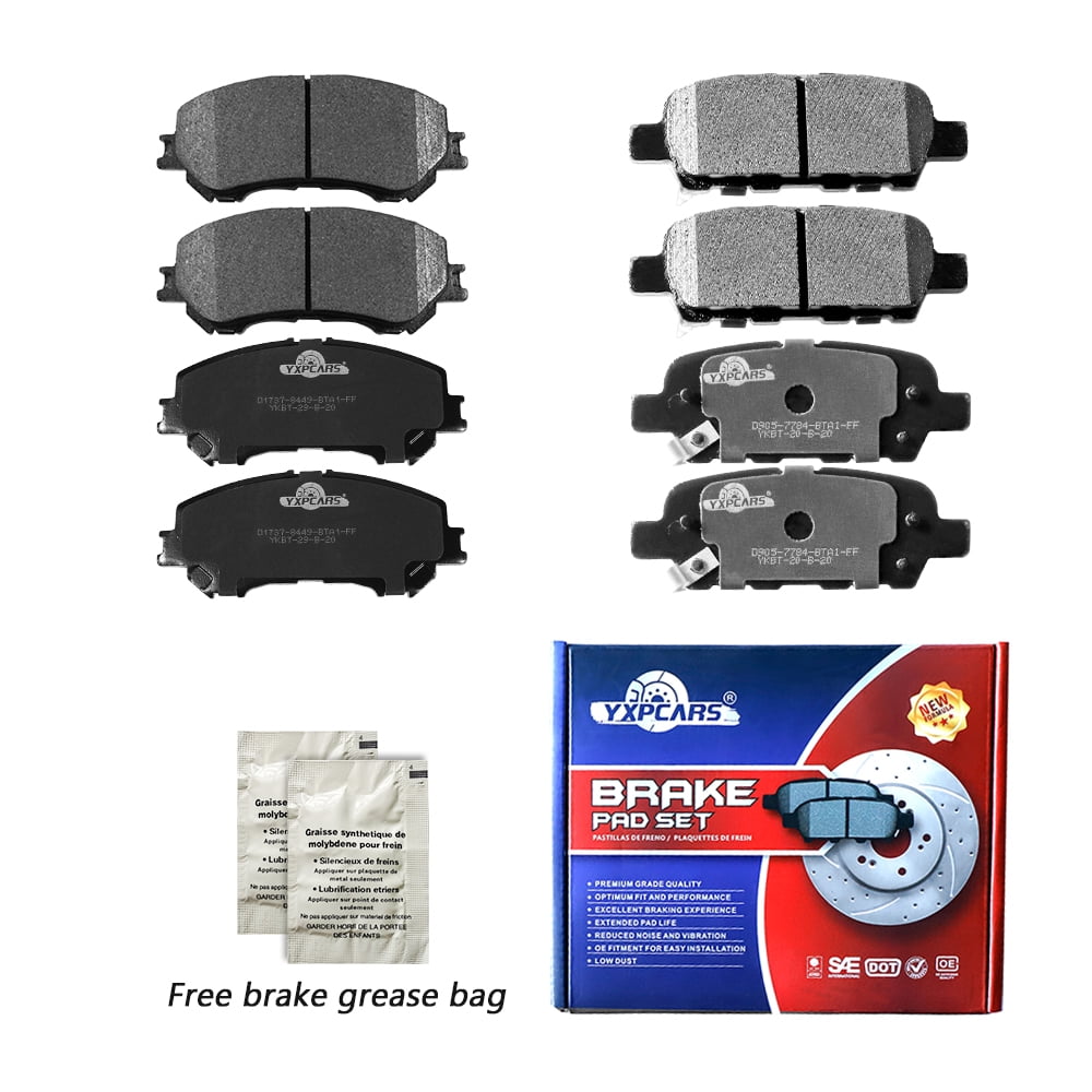 Ceramic Brake Pads for Nissan Rogue 2014-2017, Front & Rear, CAR ...