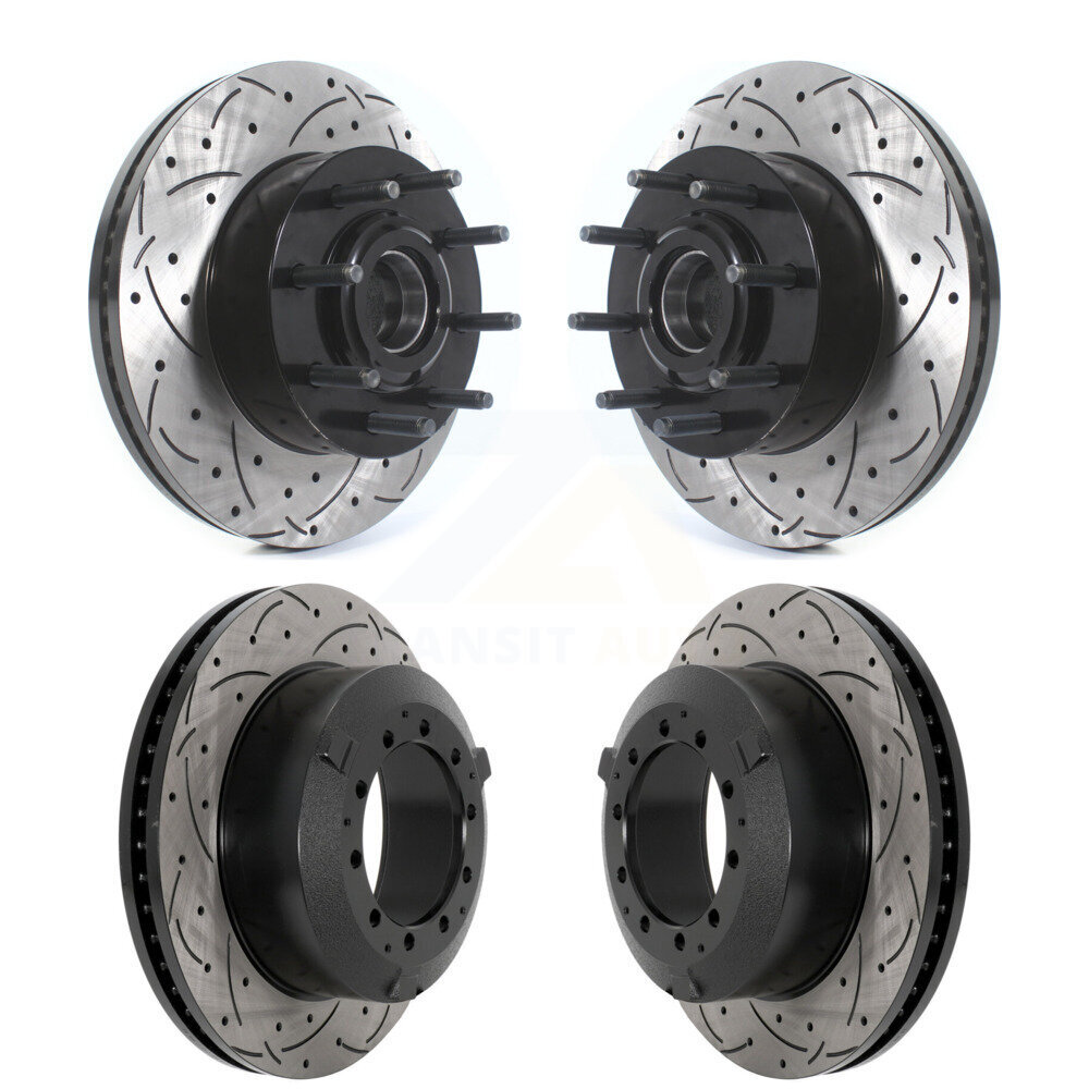 DS-One Front Rear Coated Drilled Slotted Disc Brake Rotors Hub Assembly ...