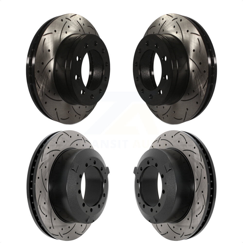 DS-One Front Rear Coated Drilled Slotted Disc Brake Rotors Kit for Car ...