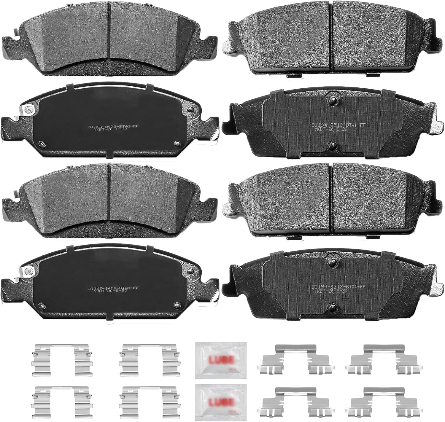 Front and Rear Disc Brake Pads Set Ceramic w/Hardware for 2008 2009 ...