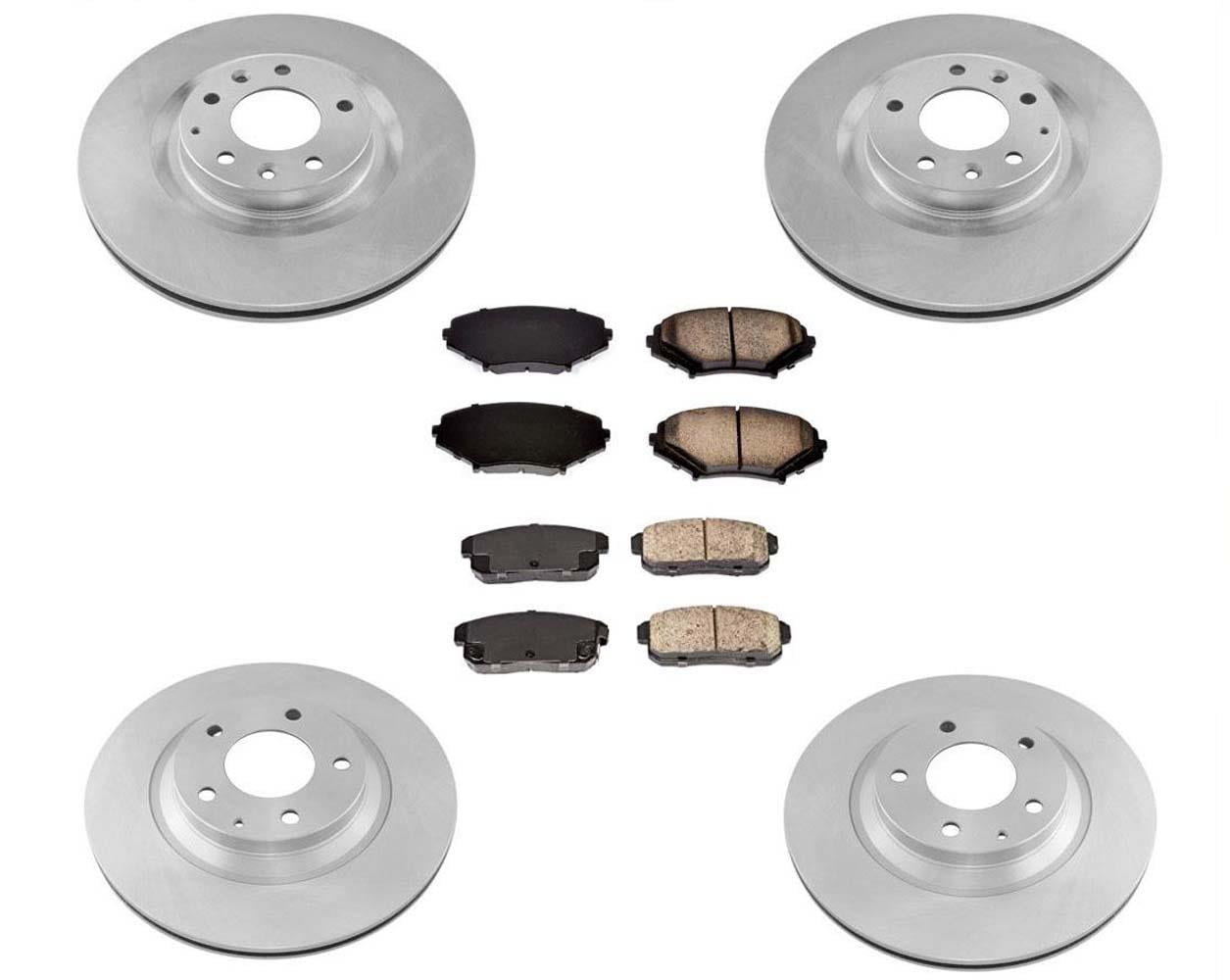 Front & Rear Disc Brake Rotors + Ceramic Brake Pads for Mazda RX8 2009 ...