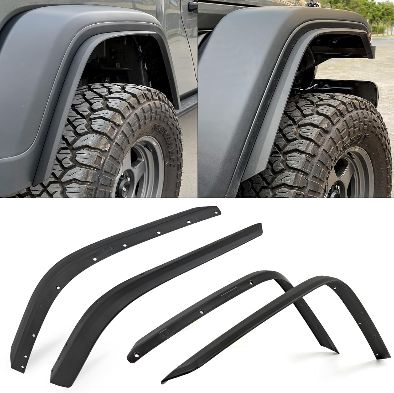 Front & Rear Fender Liner Fender Trim Extension Protector for Jeep ...