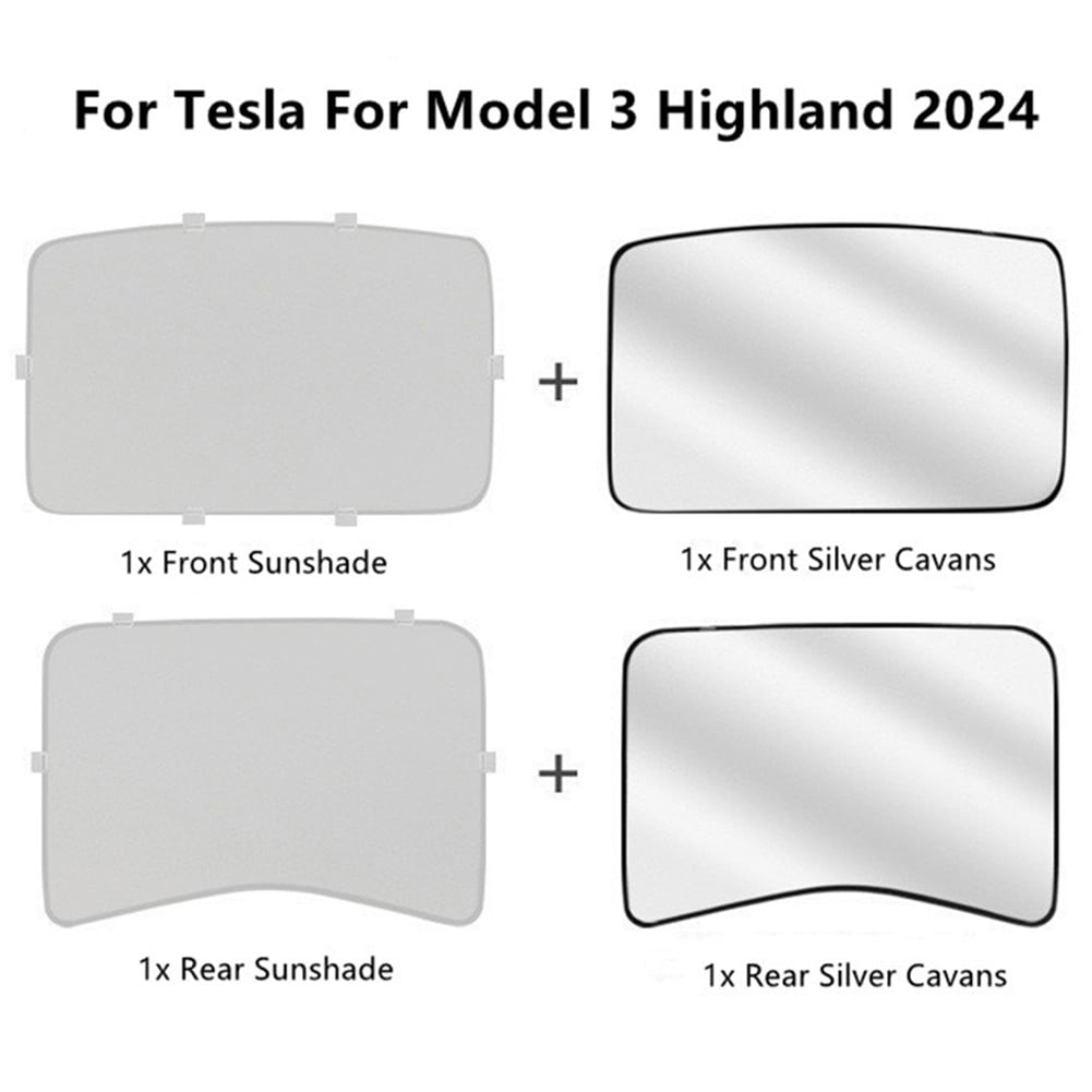 Front Rear Glass Sun Roof Shade Sunshade For Tesla For Model 3 Sunshade ...