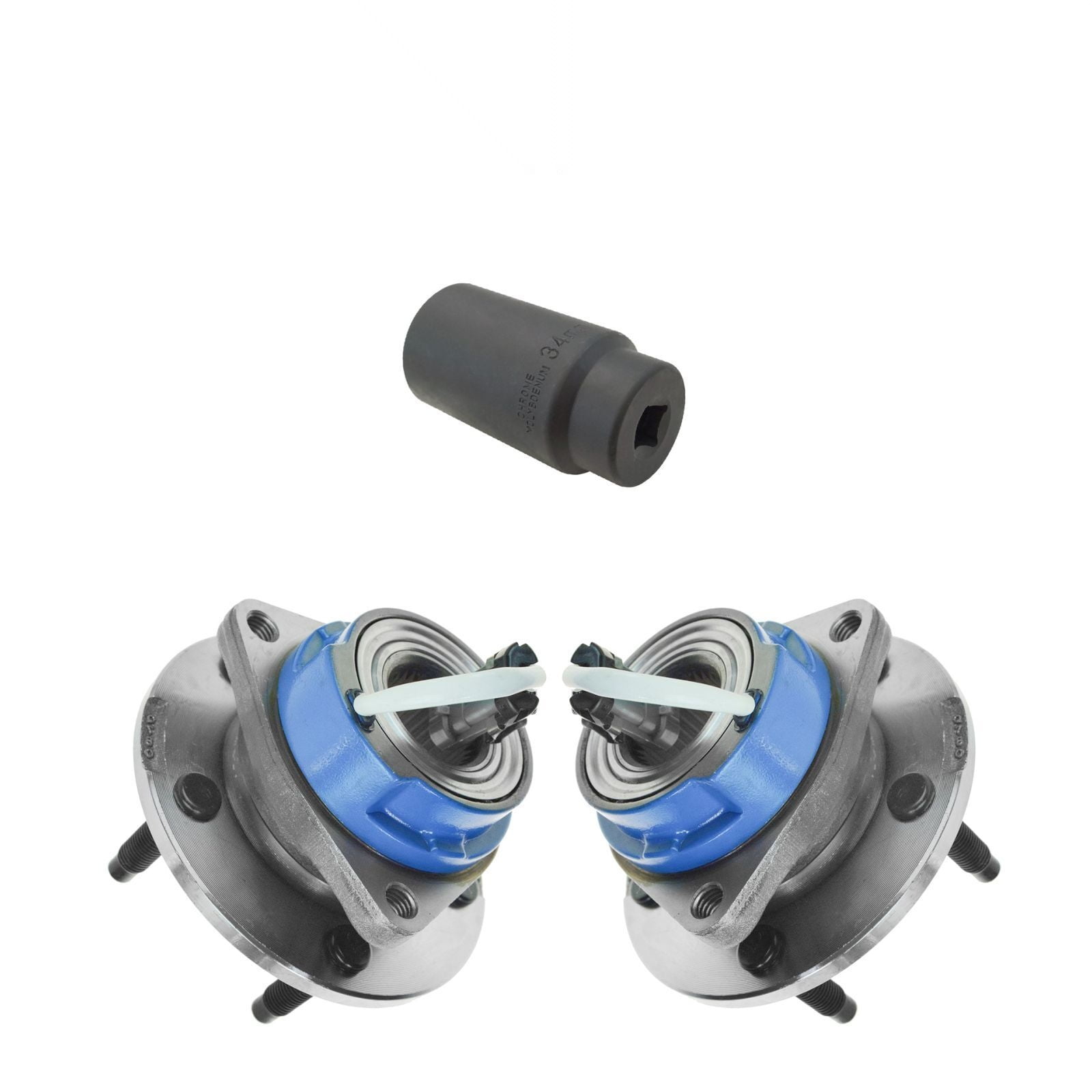 Front Rear Wheel Hub & Bearing Assembly Pair w/ 34mm Socket for Buick ...