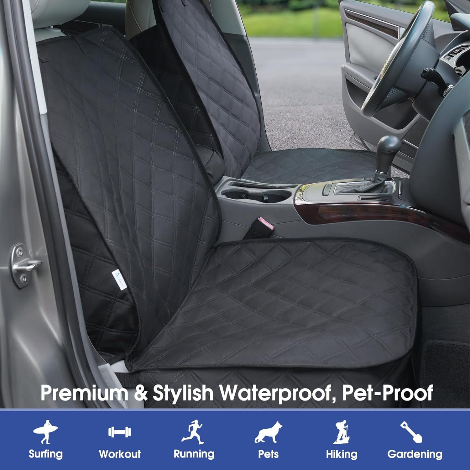 Front Seat Cover with Side Flaps - Waterproof, Captain Seat Protector ...