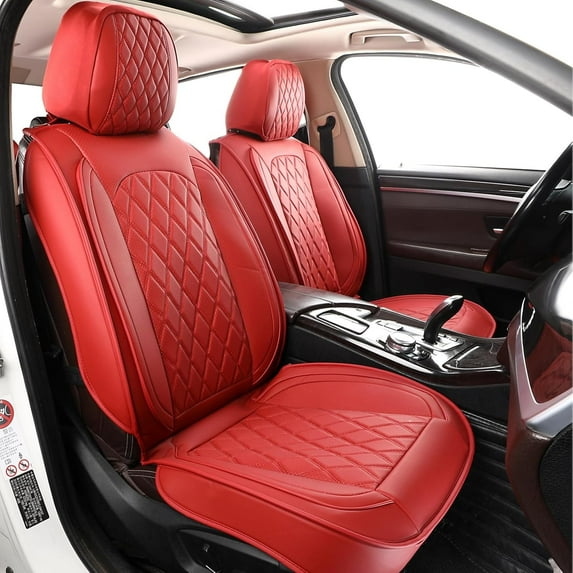 Front Seat Covers,2PCS Seat Covers Faux Leather Automotive Seat Covers ...