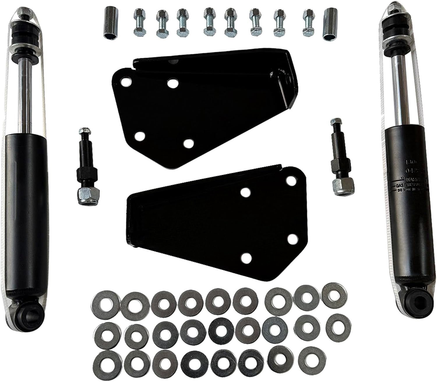 Front Shocks & Relocation Kit Bolt On Brackets for Chevy S10 1982-04 1958-70 Impala 1978-87 GM G ...