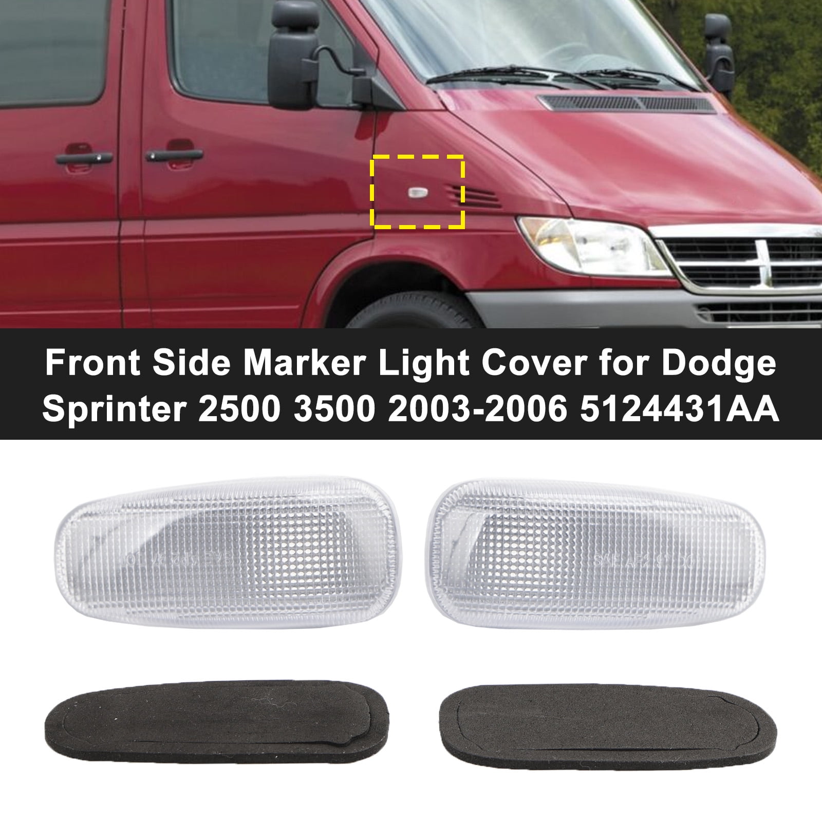 Front Side Marker Light Cover for Dodge Sprinter 2500 3500 2003-2006 ...
