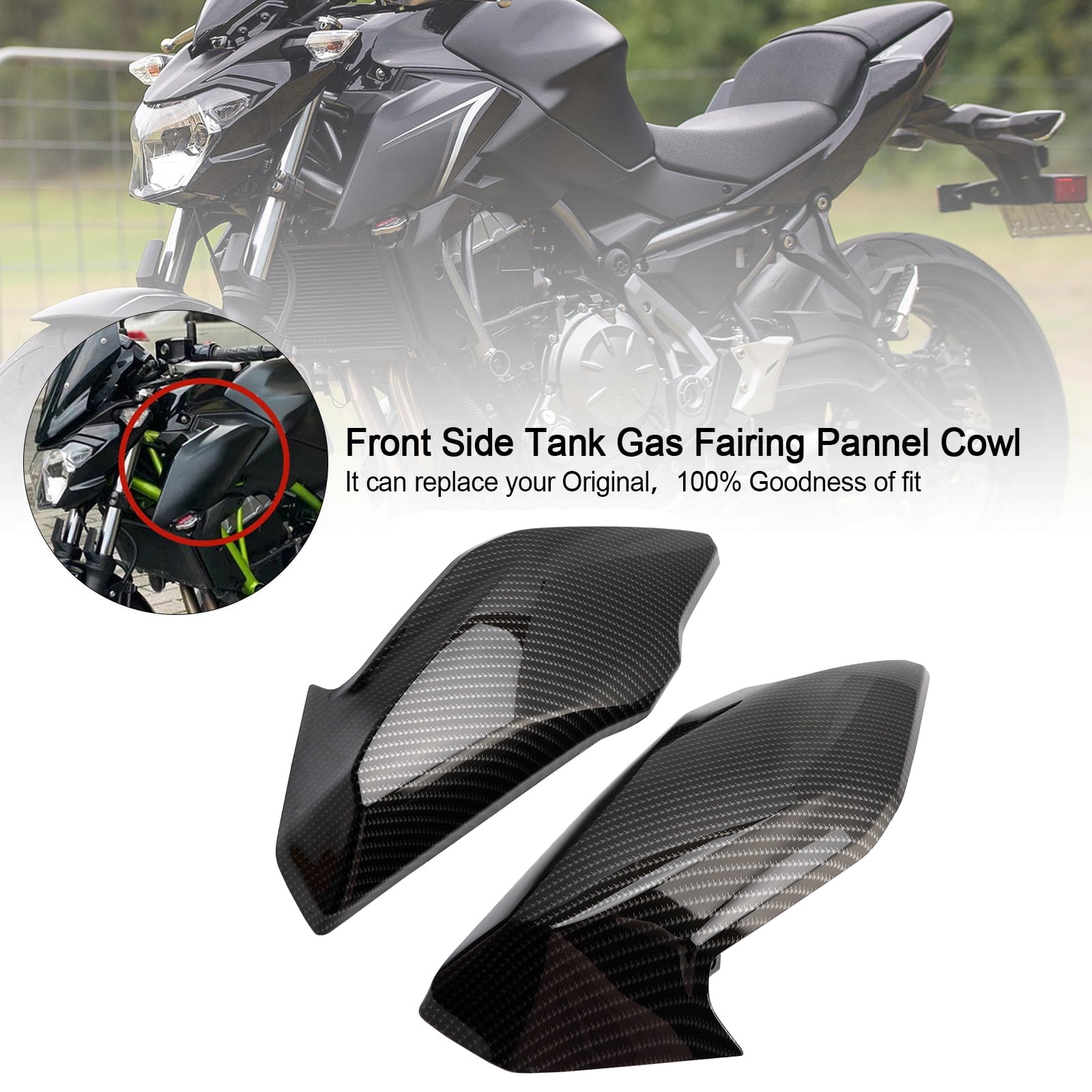 Front Side Tank Gas Trim Fairing Panel Cowl For Kawasaki Z650 2017 2018 ...