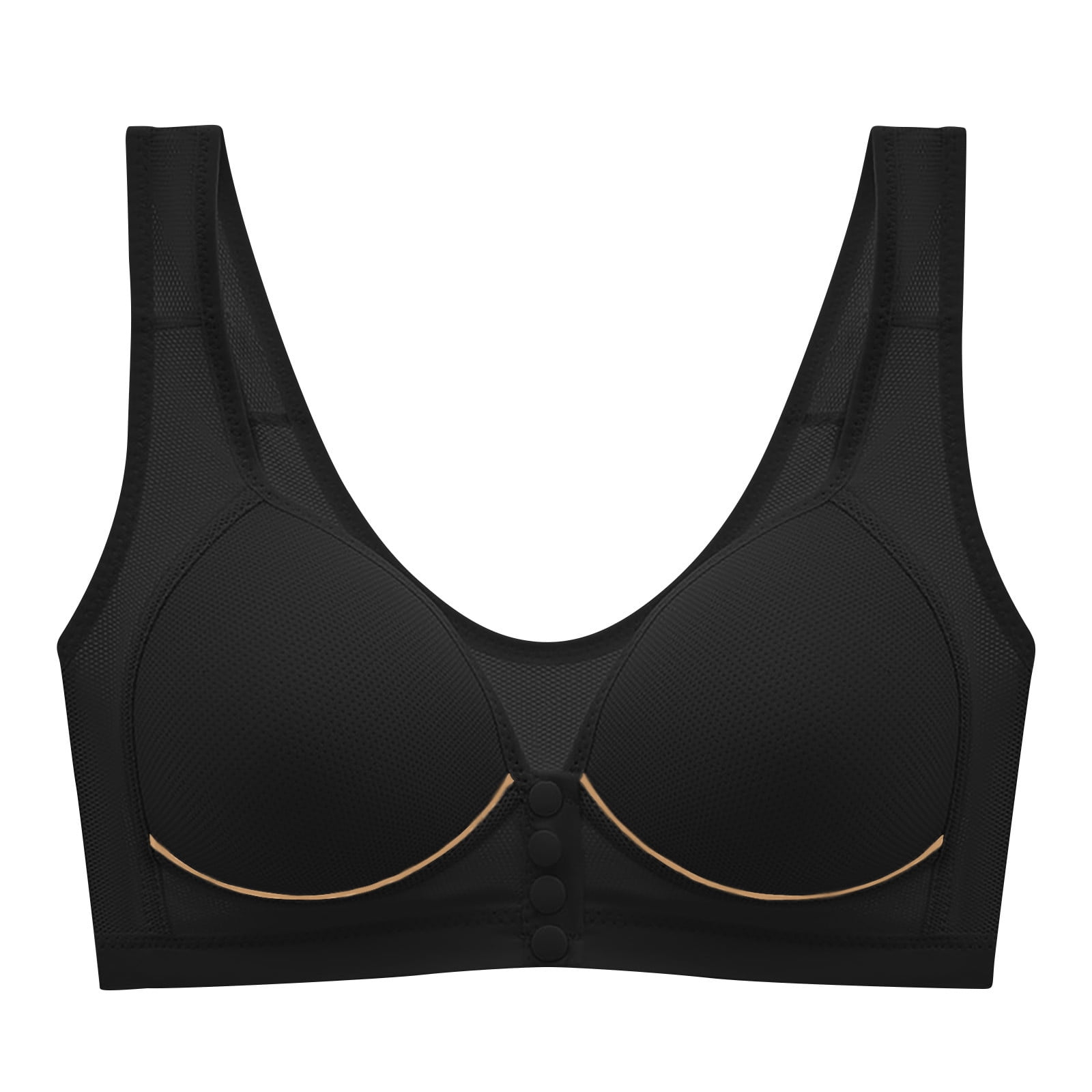Front Snap Close Post-Surgery Bra Mesh Breathable Wireless Longline ...