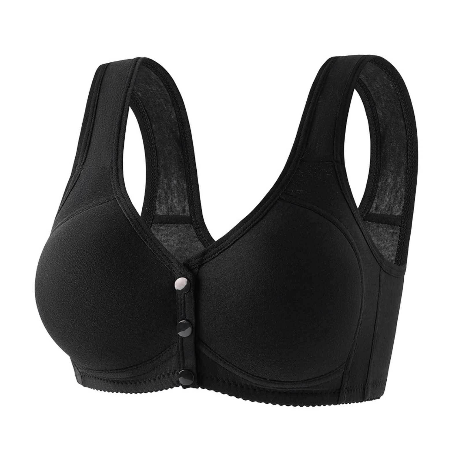aoksee Front Snap Closure Bras for Women, Wireless Push Up Bras for ...