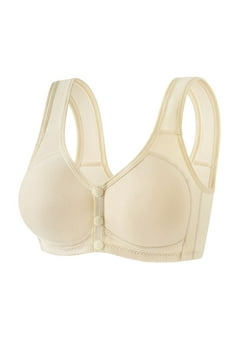 Beige Bras for Women Moona Bra for Senior Front Closure Breathable Bra ...