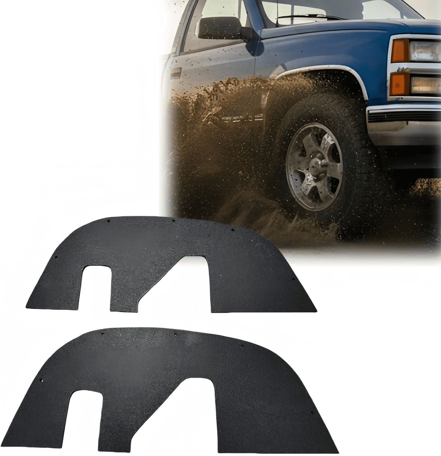 Front Splash Guard Fender Liner Set Compatible with 1988-1998 Chevy GMC ...