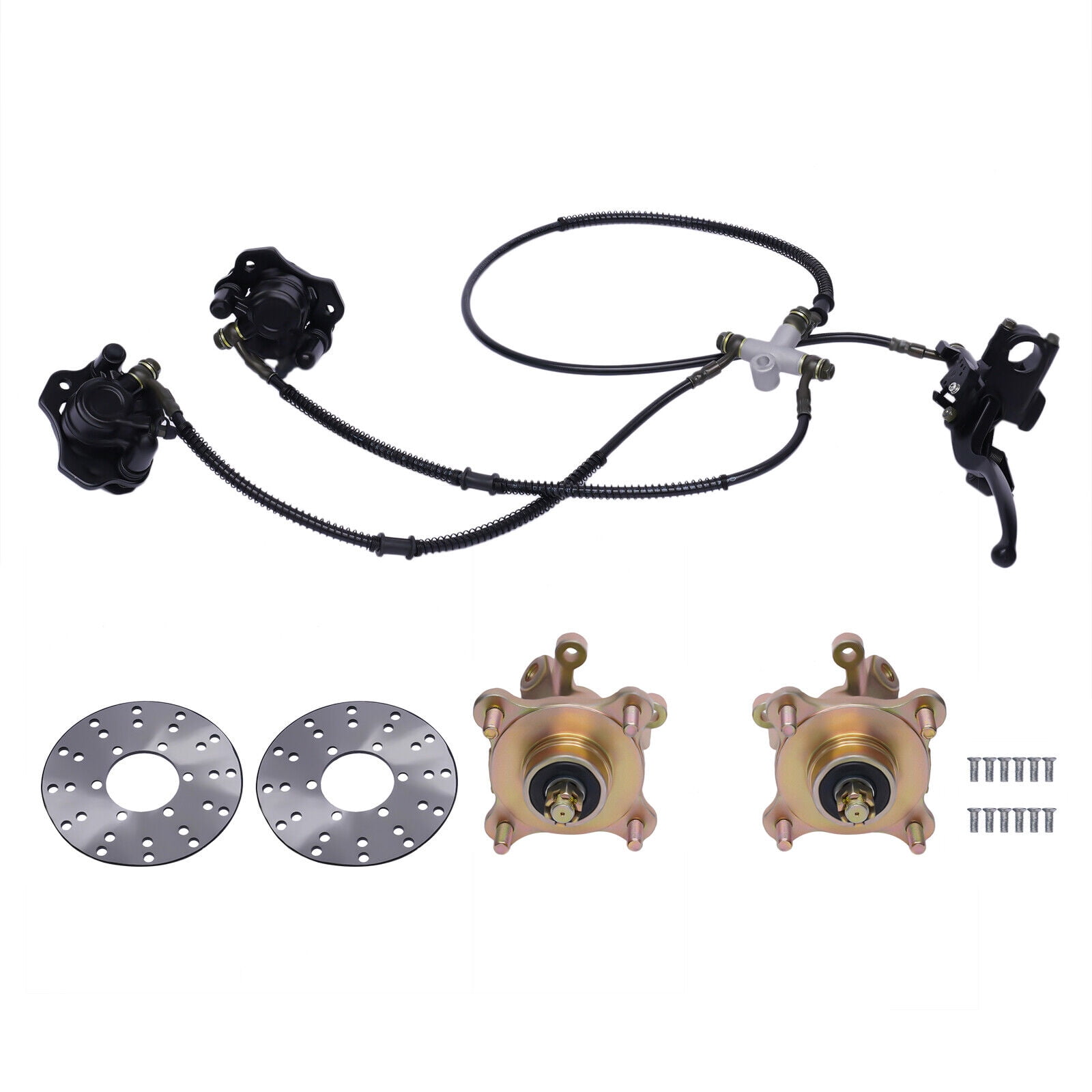 Front Steering Knuckle Spindle Brake Disc Caliper Wheel Hub For 125cc ...