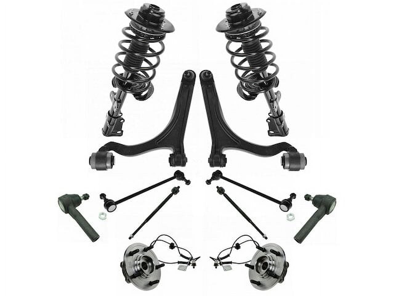 Front Strut Coil Spring Wheel Hub Control Arm Kit 12 Piece - Compatible ...