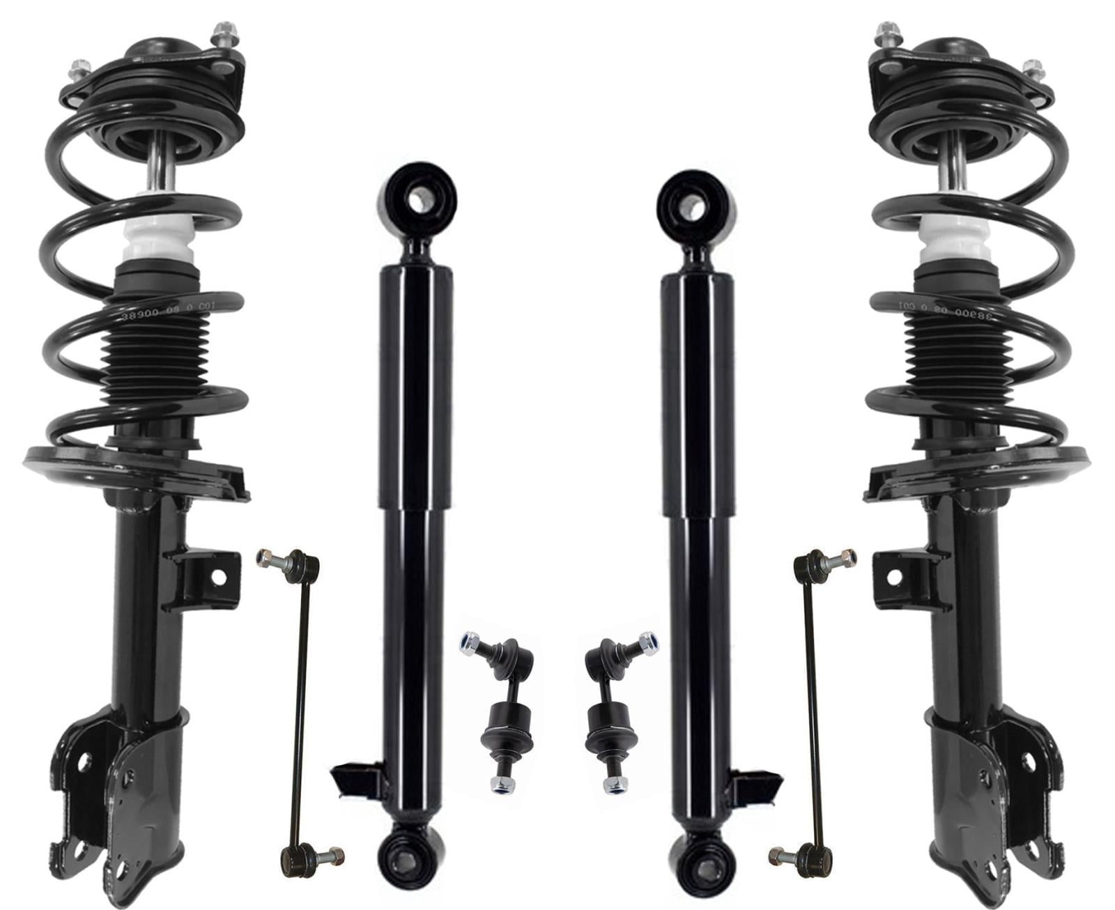 Front Struts Rear Shocks & Links For Hyundai Santa Fe Front Wheel Drive ...