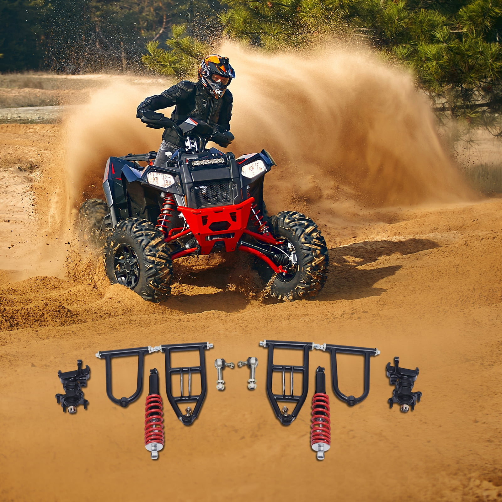 Front Suspension Shock Swing Arm Upper/Lower A Arm DIY ATV Go Kart ...