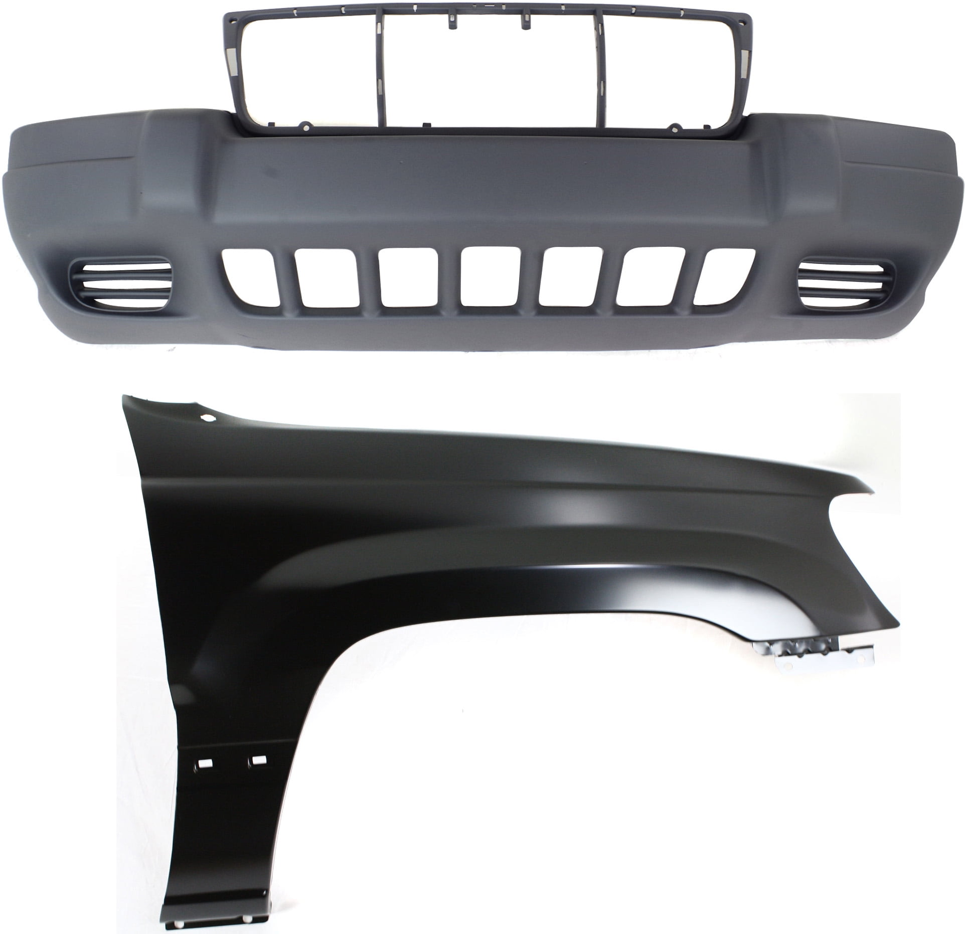 Front Textured Bumper Cover Kit includes Fender Replacement for 1999 ...