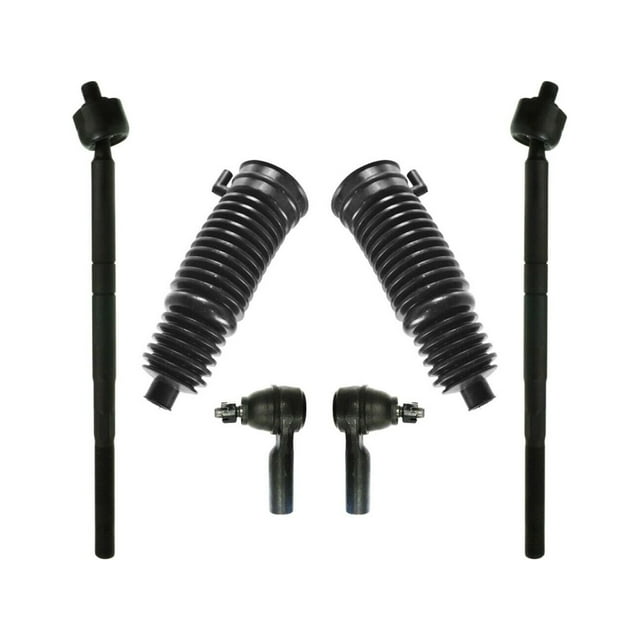 Front Tie Rod End Steering Kit Passenger Driver with Rack and Pinion Bellow Boots 6 Pieces Fits ...