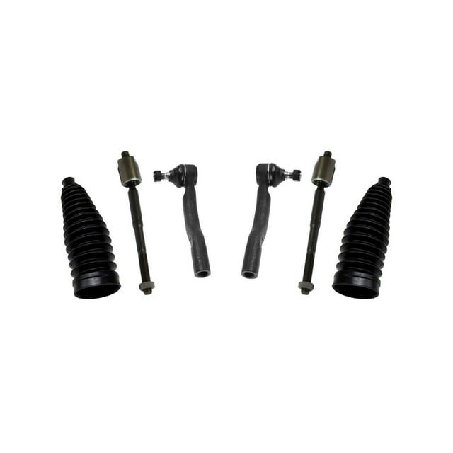 Front Tie Rod Ends Inner Outer Passenger Driver Rack and Pinion Bellow Boots Steering 6 Pieces ...