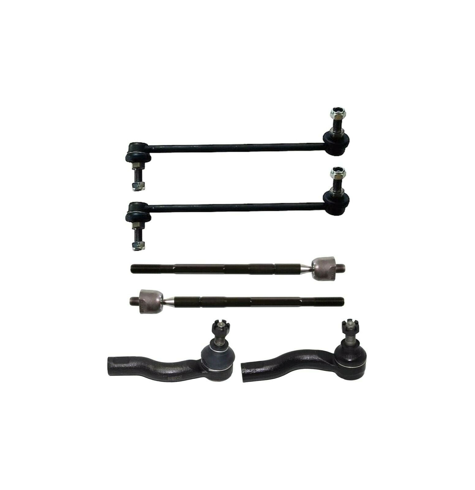 Front Tie Rod Ends Outer & Inner + Stabilizer Sway Bar Links Steering ...