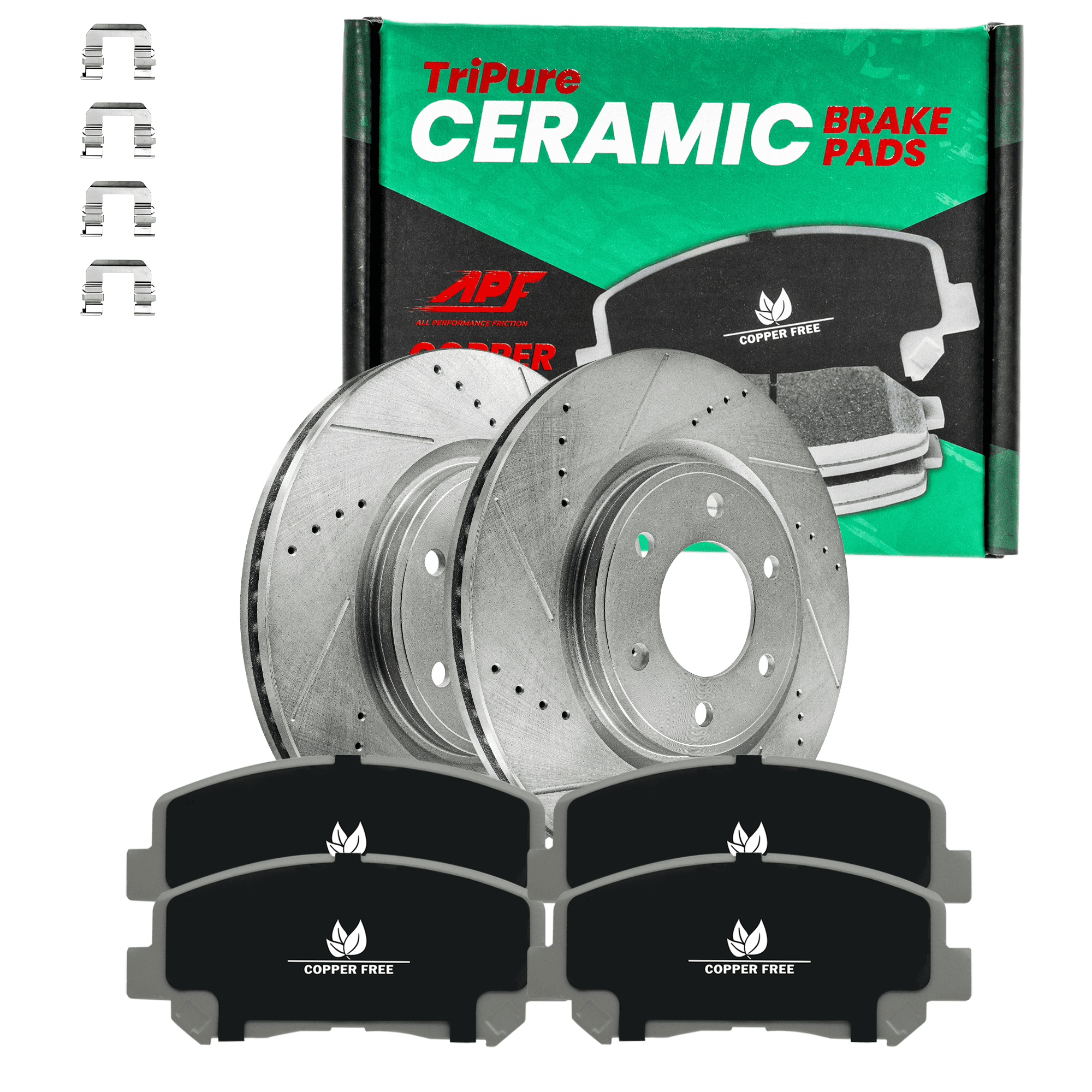 Front TriPure Copper Free Brake Kit for Cadillac, Saab 2010-2016 ...