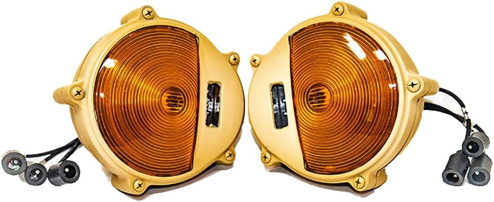 Front Turn Signal Assembly, 2 Pack, Tan Housing with Amber LED Lens ...