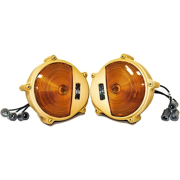 Front Turn Signal Assembly, 2 Pack, Tan Housing with Amber LED Lens ...