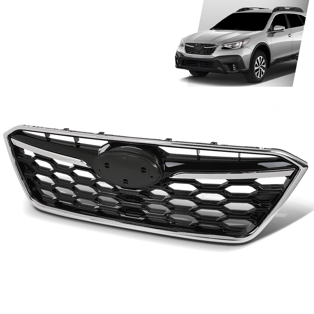 Front Upper Grille Glossy Black W/ Chrome Trim Fit For 2020-2022 Subaru ...