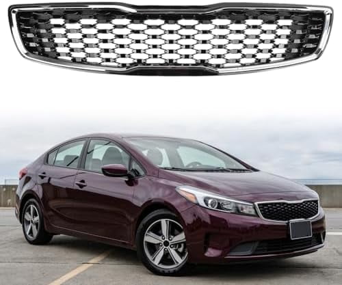 Front Upper Grille Grill Compatible for Kia Forte Sedan LX SX 2017-2018 ...