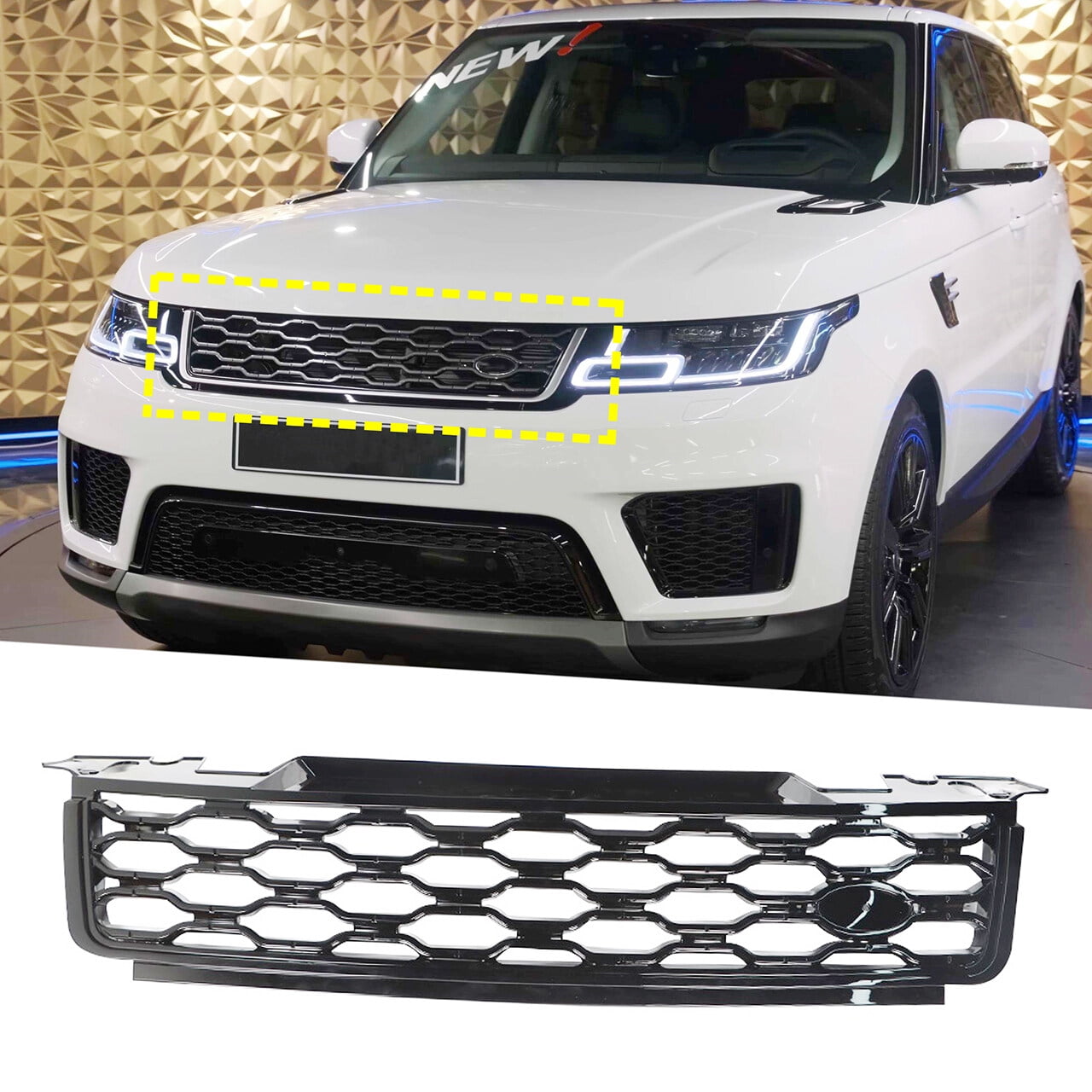 Front Upper Grille Grill Fit for Land Rover Range Rover Sport 2018-2019 ...