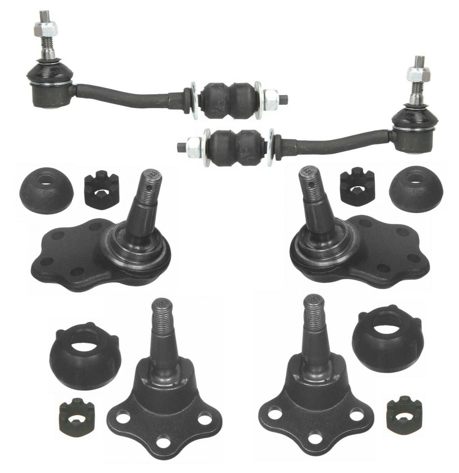Front Upper & Lower Ball Joints + Sway Bar End Links Suspension Set 6 ...