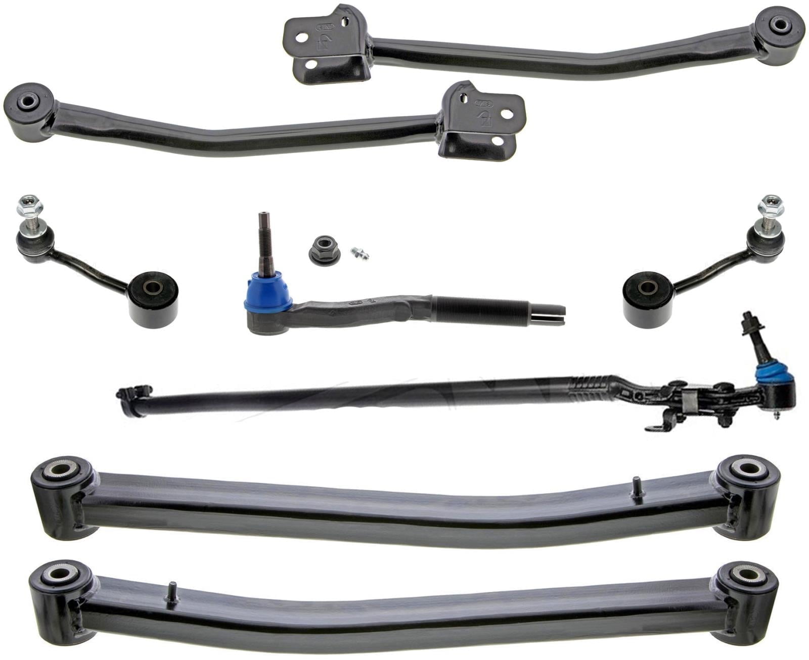 Front Upper & Lower Control Arms Tie Rods & Links For Jeep Wrangler ...