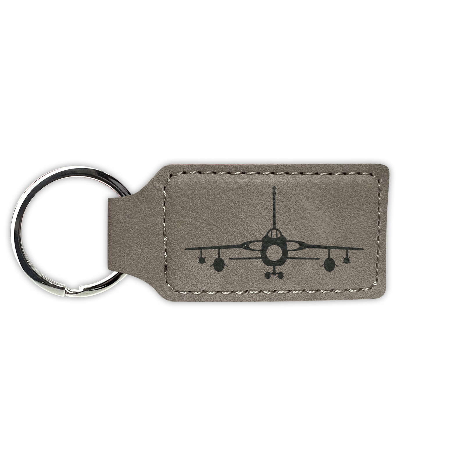 Front View F-105 Thunderchief Keychain Leatherette Rectangle - Laser ...