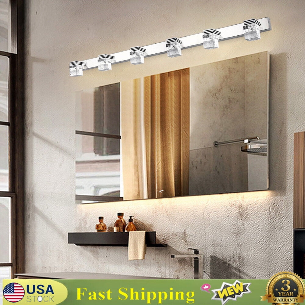 Front Wall Lamp Modern 6 Heads Bathroom Vanity LED Crystal Mirror Light ...