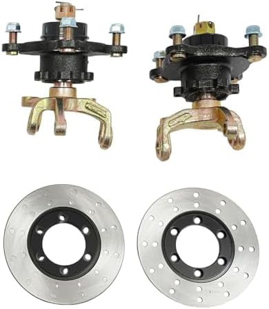Front Wheel Hub Steering Knuckle Spindles & Brake Disc Rotors Assembly ...