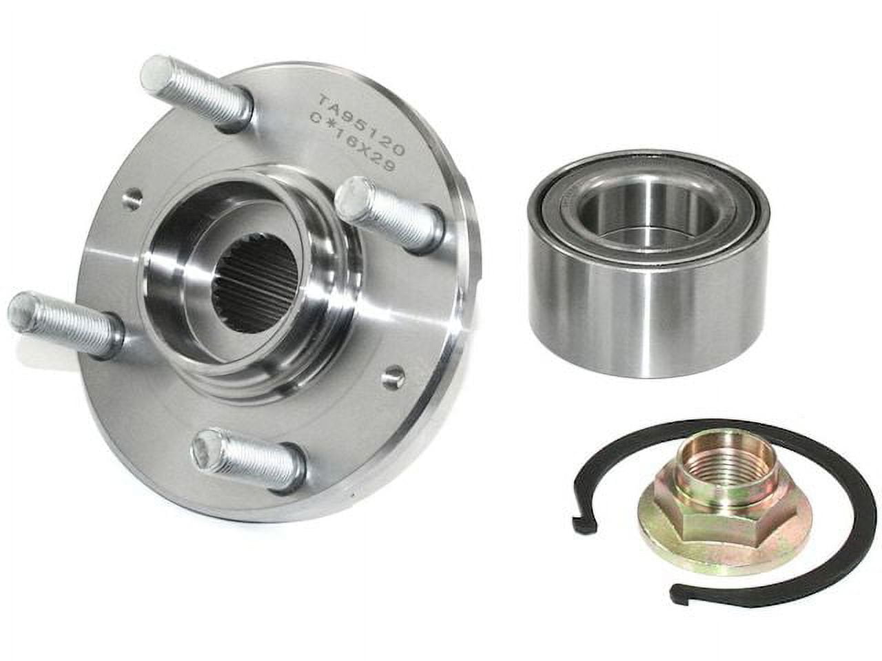 Front Wheel Hub and Bearing Repair Kit - with Retaining Ring and Axle ...