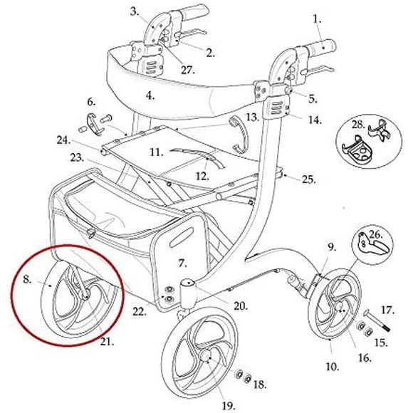 Drive Rollator Replacement Parts