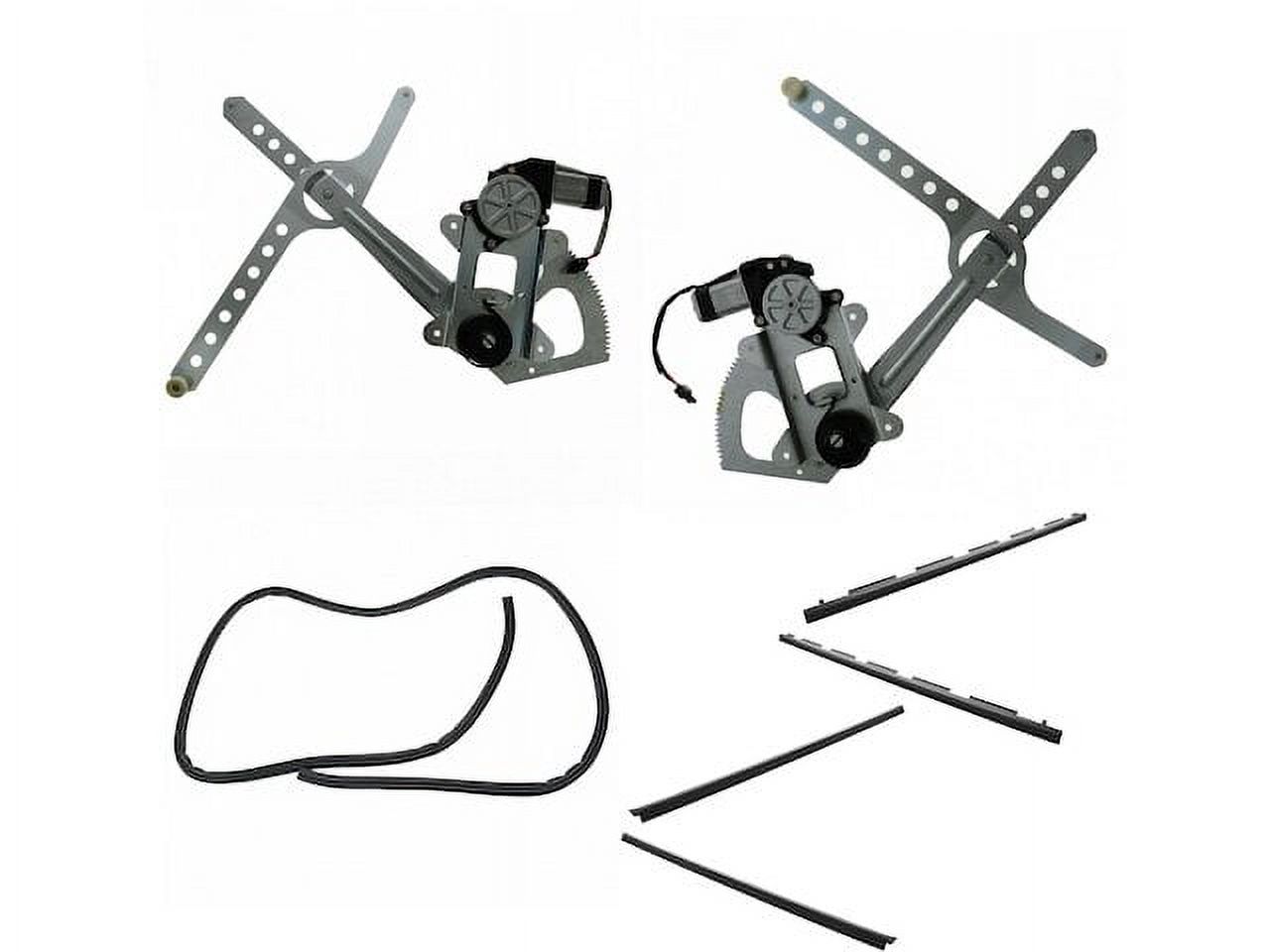 Front Window Regulator and Weatherstrip Kit 8 Piece with Motor ...