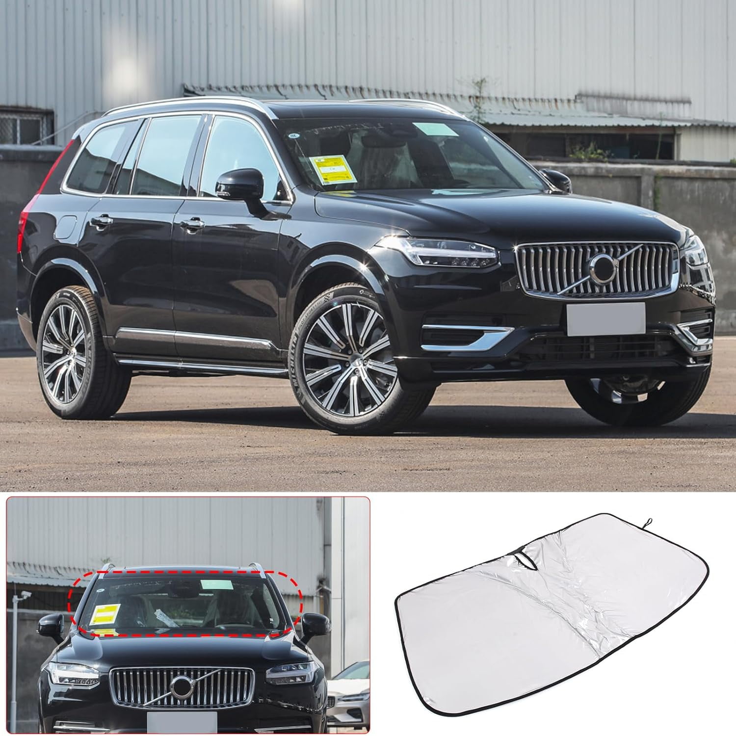 Front Window Sun Shade for Volv-o XC90 2015-2024, Front Windshield ...