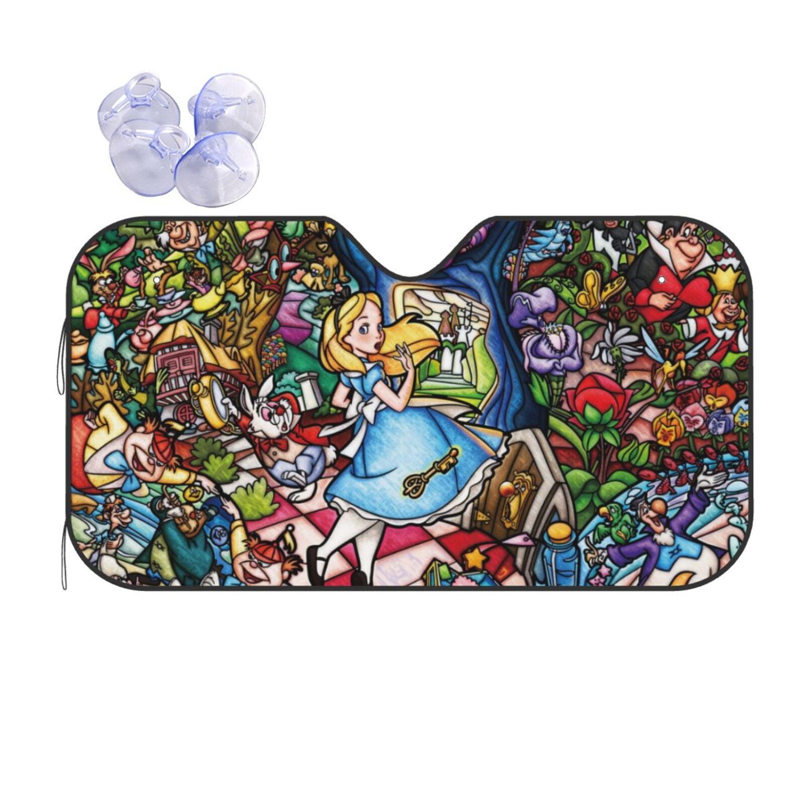 Front Windshield Sun Shade Alice in Wonderland Folding Shield UV Ray ...