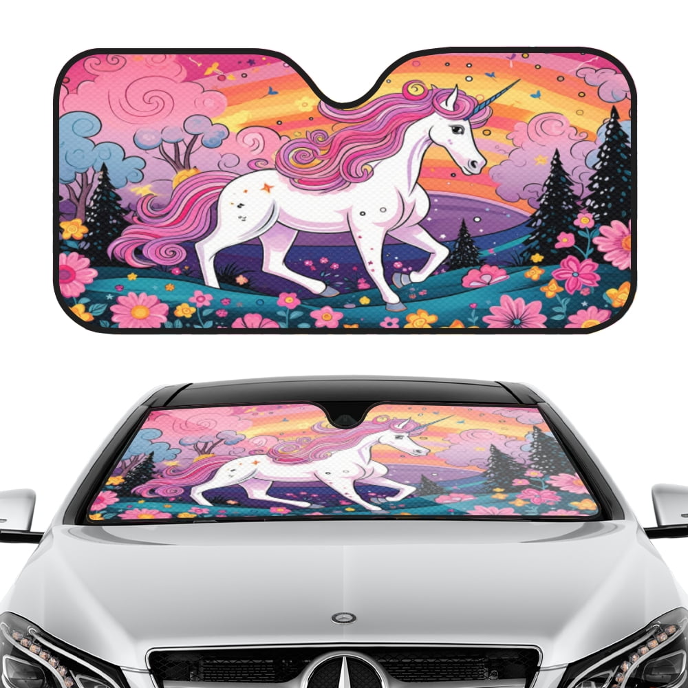 Front Windshield Sun Shade for Car & SUV, 51x28in UV Blocker, Foldable Sun Visor Protector for ...