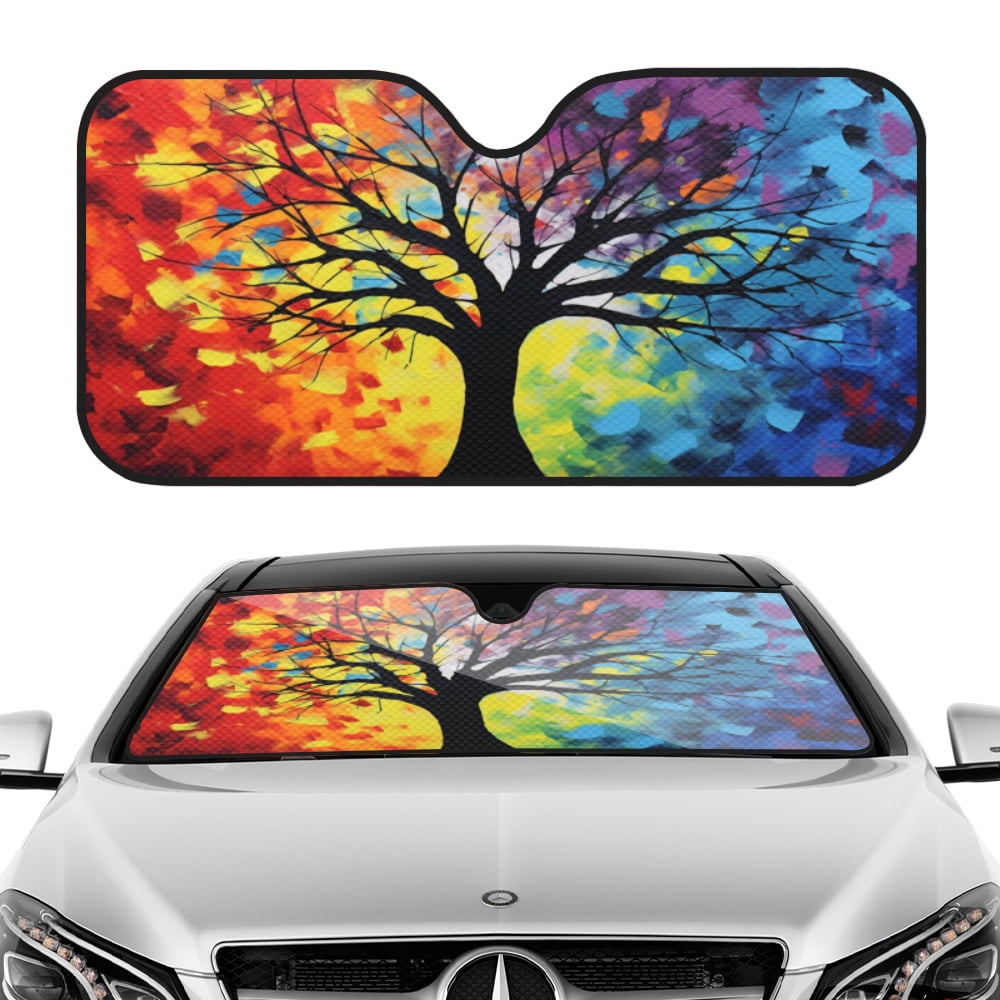Front Windshield Sun Shade for Car & SUV, 55x30in UV Blocker, Foldable ...