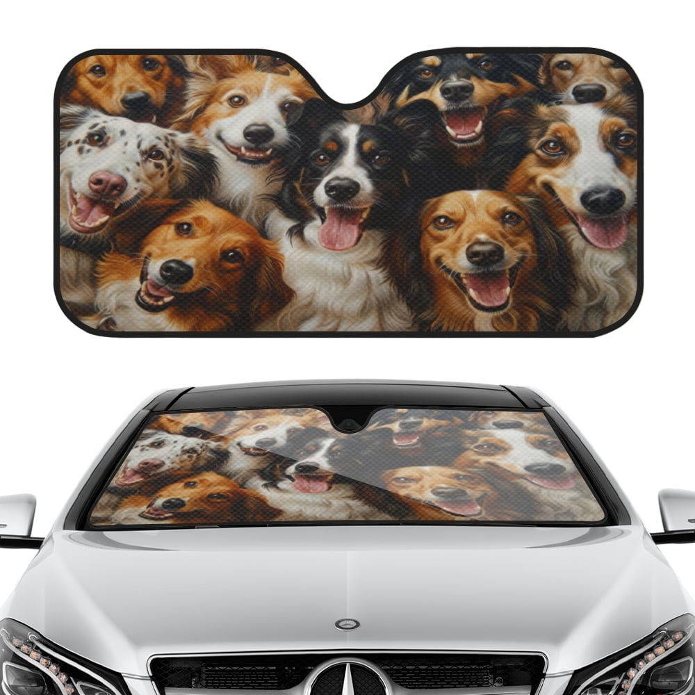 Front Windshield Sun Shade for Car & SUV, 55x30in UV Blocker, Foldable ...