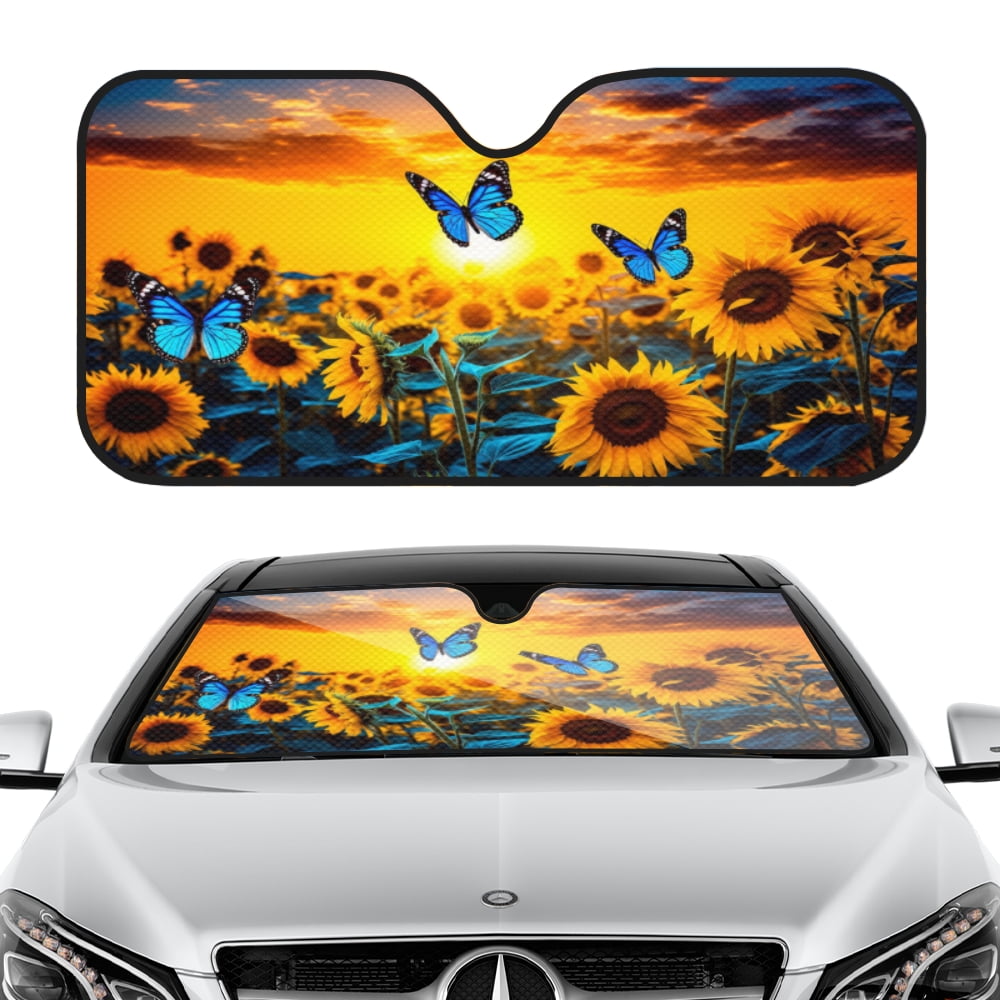 Front Windshield Sun Shade for Car & SUV, 55x30in UV Blocker, Foldable ...