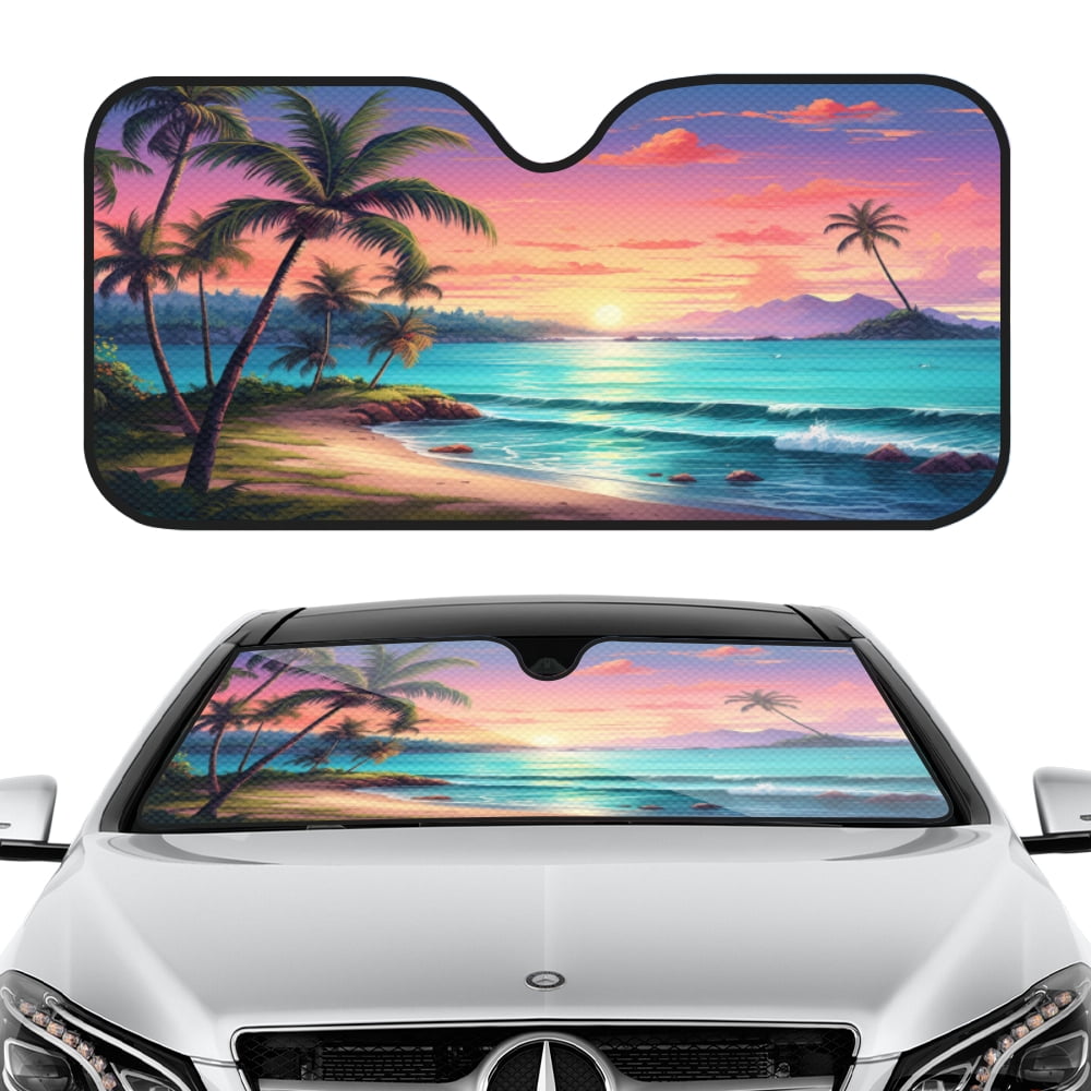 Front Windshield Sun Shade for Car & SUV, 55x30in UV Blocker, Foldable ...